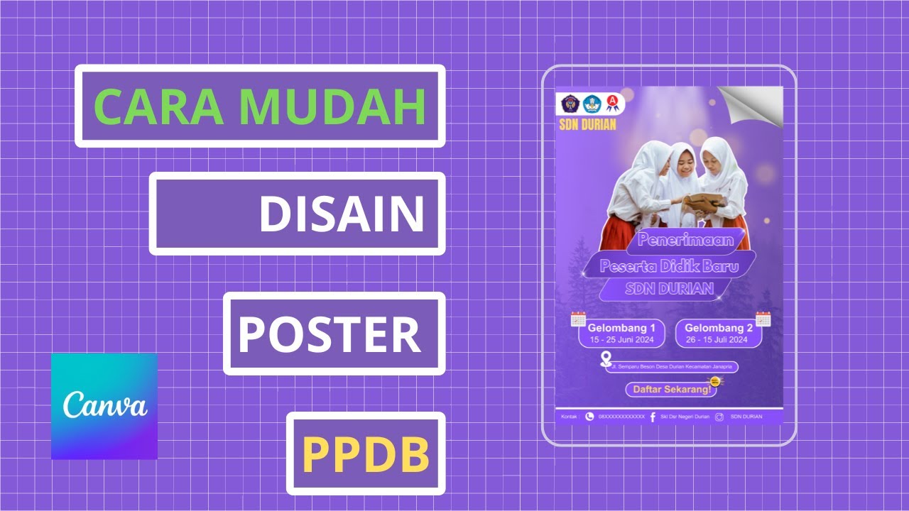 Cara mudah membuat poster PPDB - SIMPLE ! - YouTube