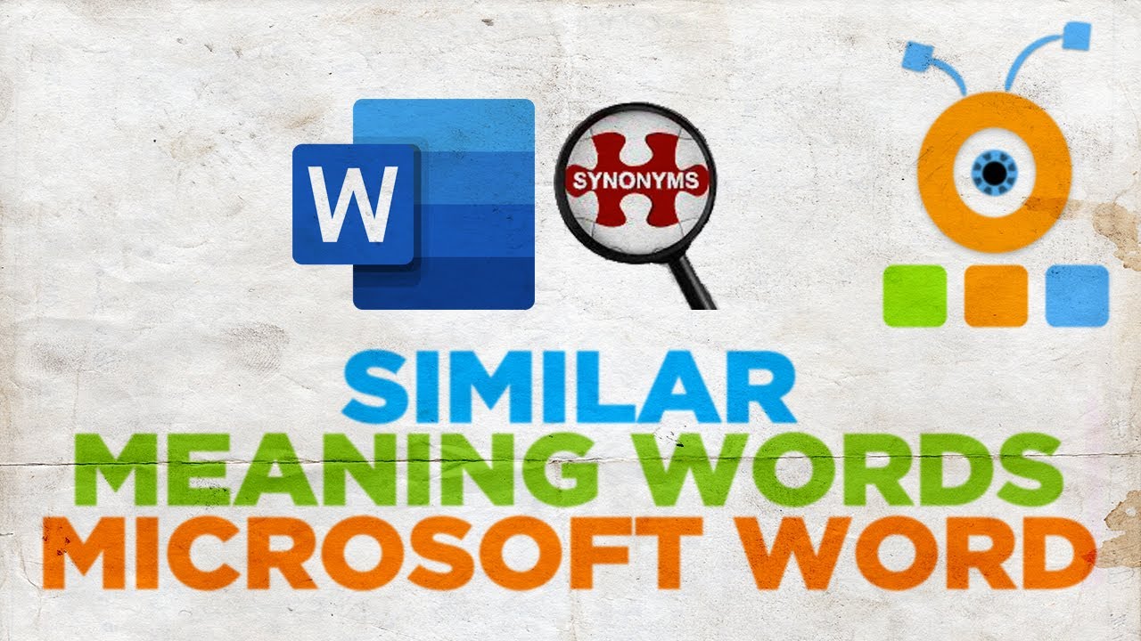 How to Find Similar Meaning Words (Synonyms) in Word - YouTube