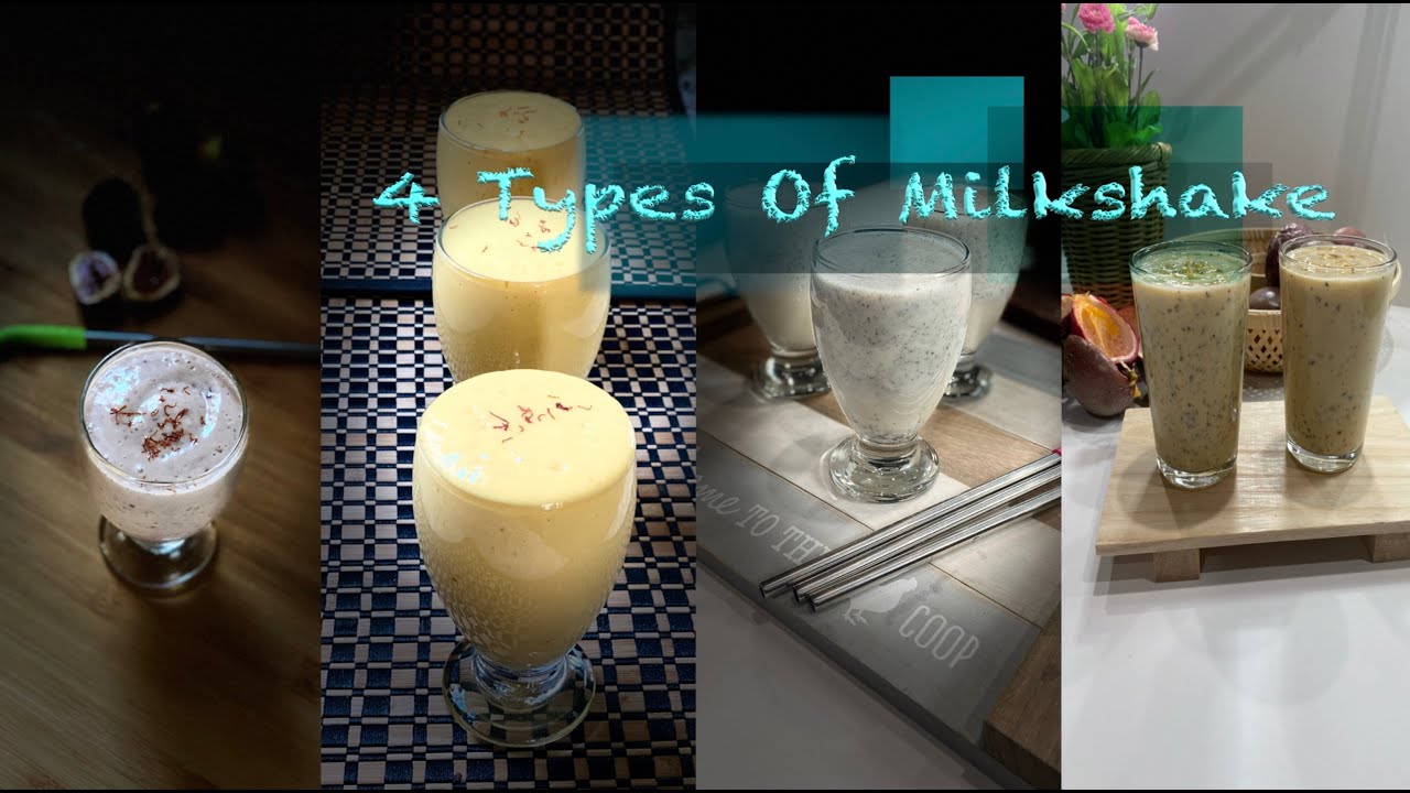 || 4 Types Of Milkshake || Fig / Mango / Dragon Fruit / Passion Fruit ...