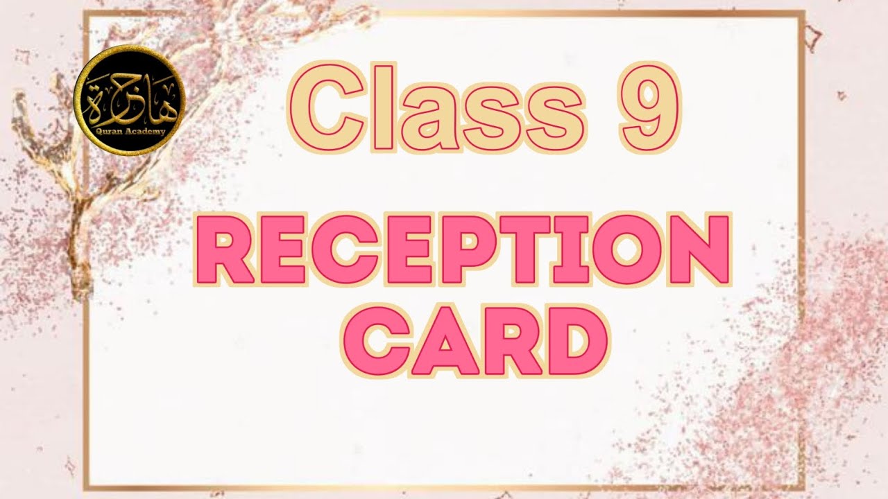 Class 9 Card Editing Course How To Edit Reception Card - YouTube