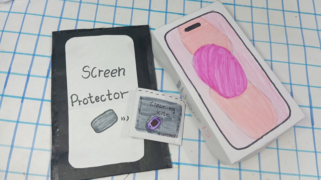 [paper DIY ] i phone 15pink /screen protecter/ asmr/satisfying😍💗 - YouTube