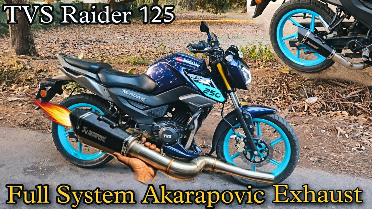 Ekarapovic Full system Exhaust installed in TVS Raider 125 😱||This bike ...