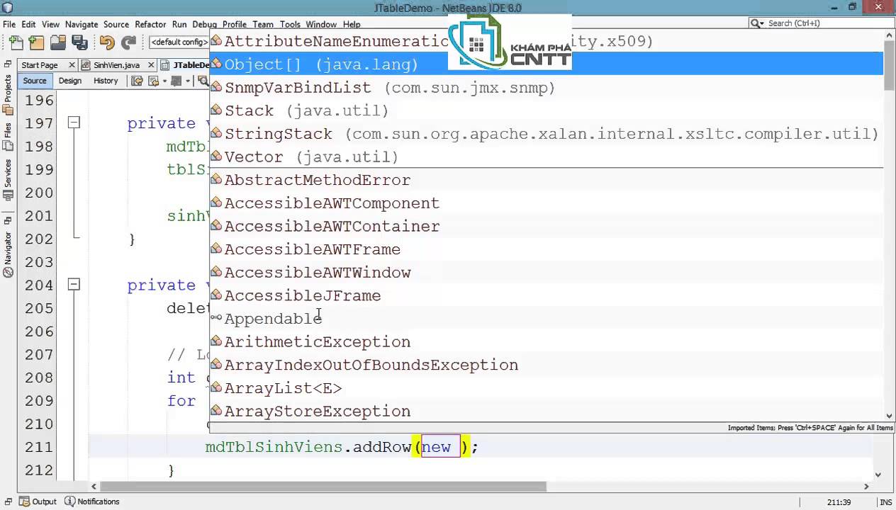 JTable Demo - YouTube