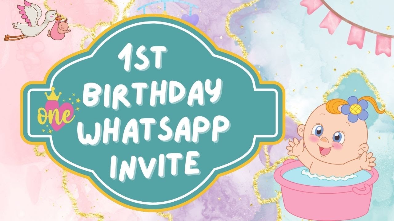 Baby's 1st Birthday || Digital Invitation || WhatsApp Invites || e ...