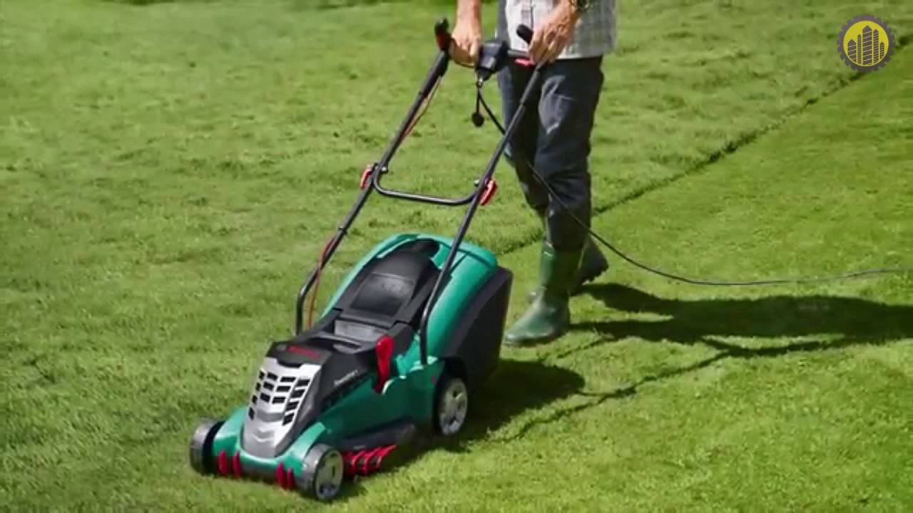 BOSCH ROTAK 40 Электрическая газонокосилка - YouTube