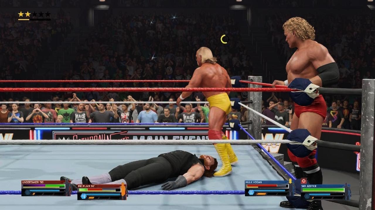 WWE 2K25 Hulk Hogan and Sid Justice VS Undertaker and Ric Flair - YouTube