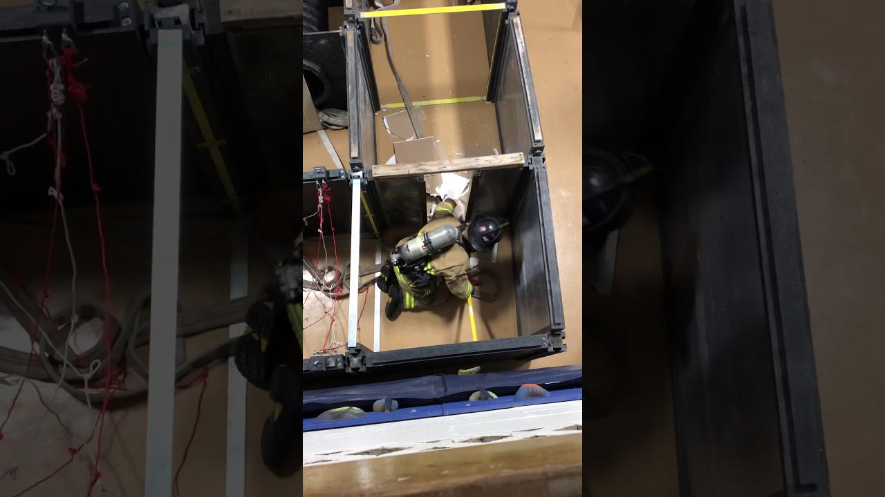 Firefighter confidence course, maze, wall breach - YouTube