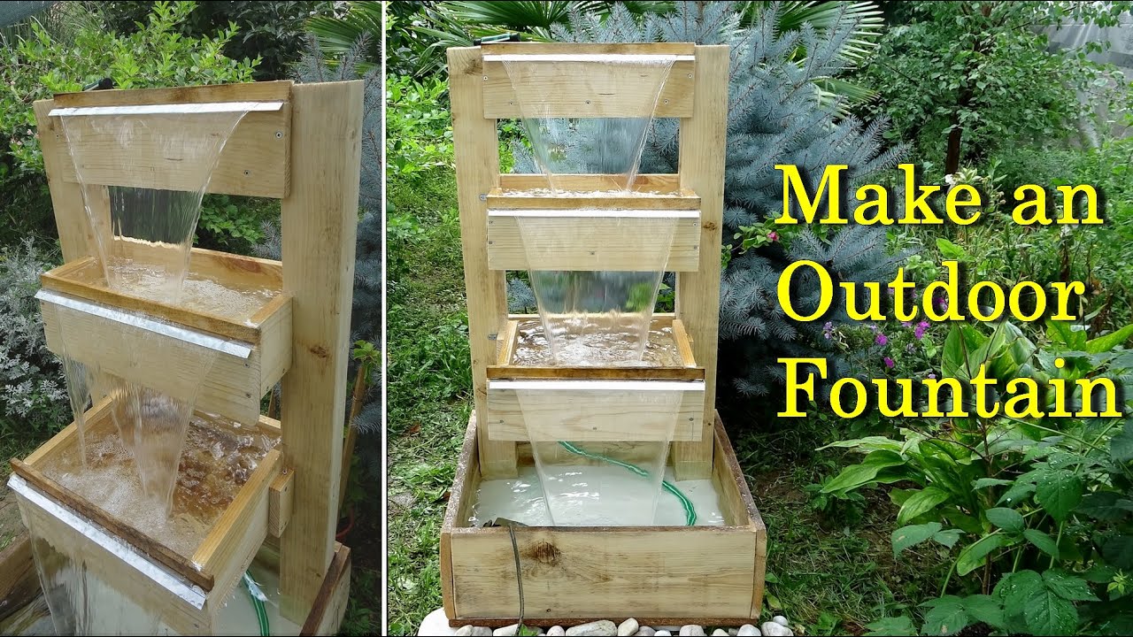 How to make a Beautiful Outdoor Waterfall Fountain / DIY - YouTube