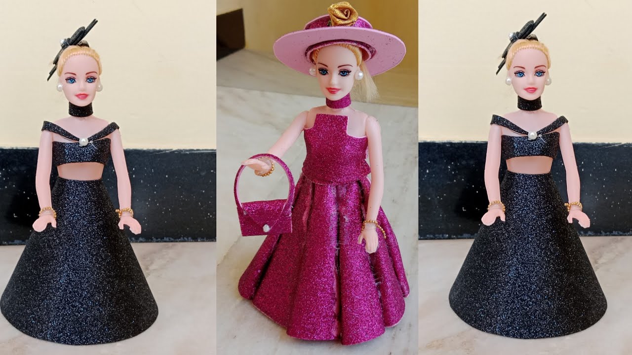 Doll.. Dressing..Crafts ideas... Home made...paper Crafts... Doll ...