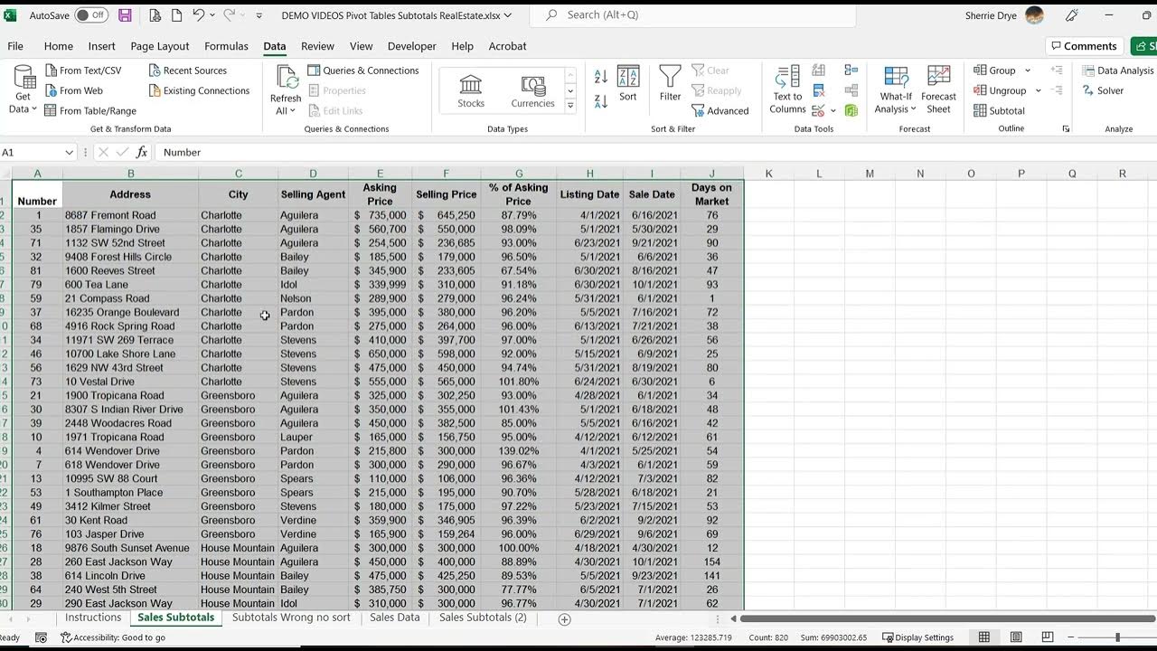 EXCEL How to Create Subtotals - YouTube