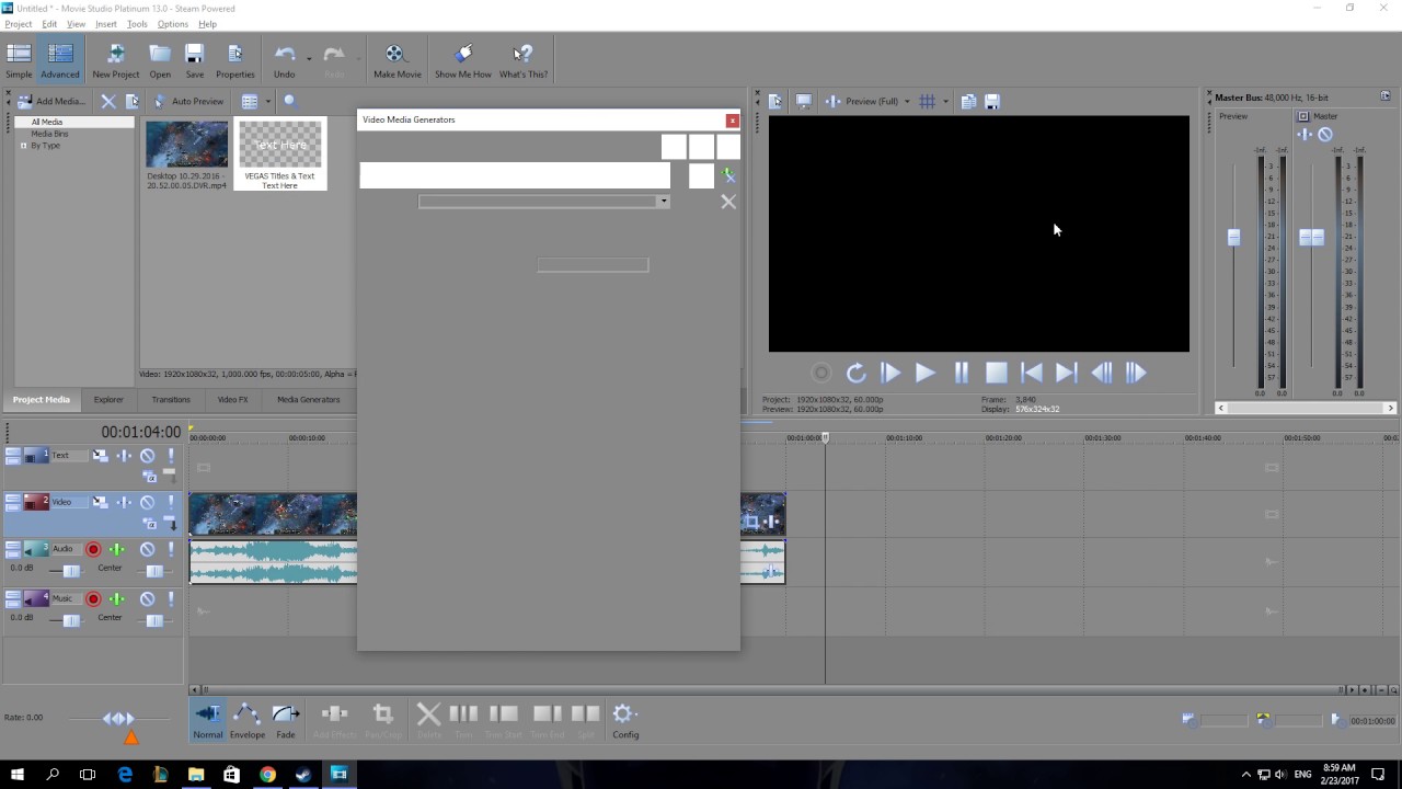 How To Insert Generated Media In Vegas Movie Studio Platinum - YouTube