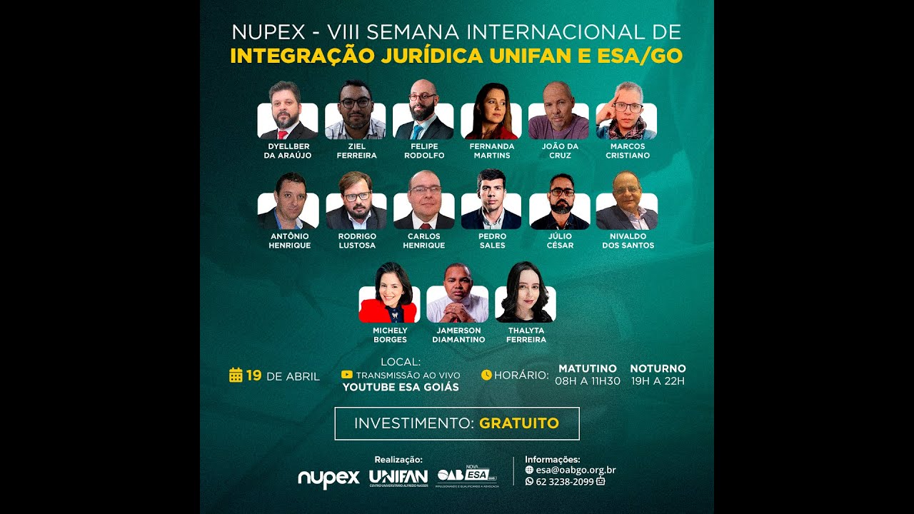 NUPEX - VIII Semana Internacional de Integração Jurídica UNIFAN e ESA ...