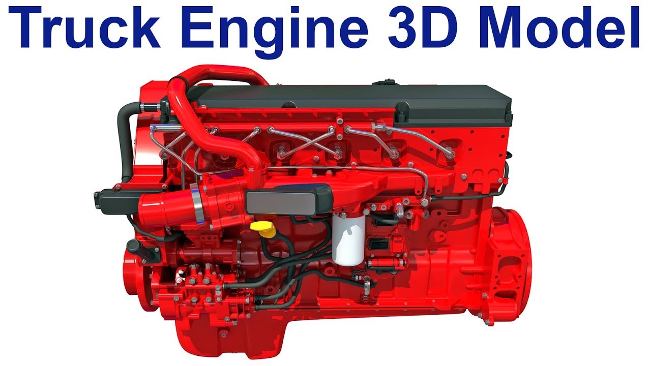 V8 Truck Engine - 3D Models - YouTube