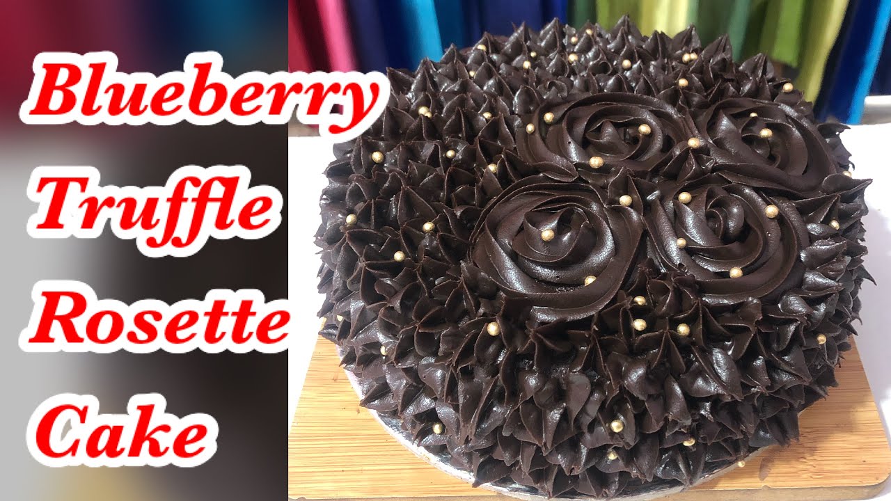 Blueberry Truffle Rosette Cake | Eggless chocolate cake | Ganache roses ...