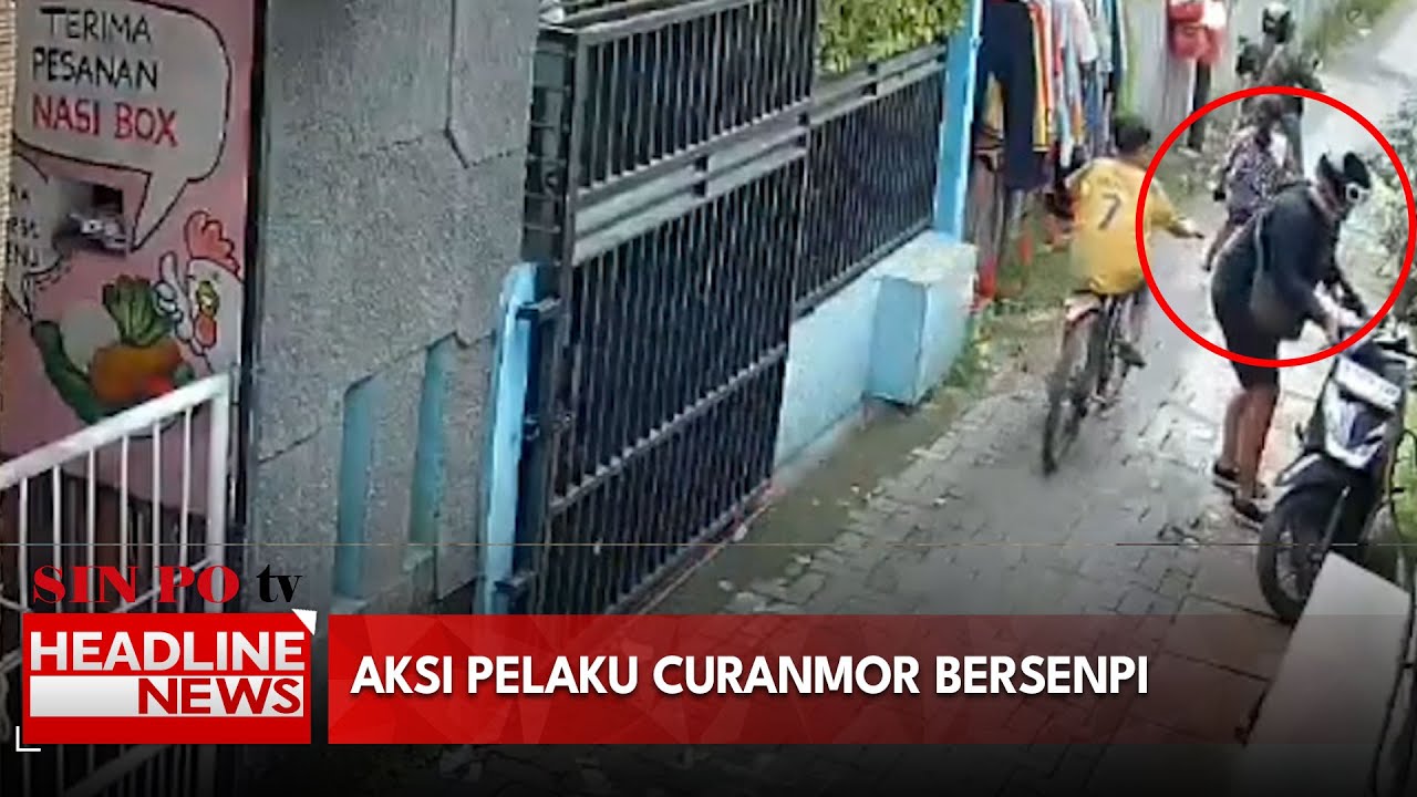 Aksi Pelaku Curanmor Bersenpi - YouTube