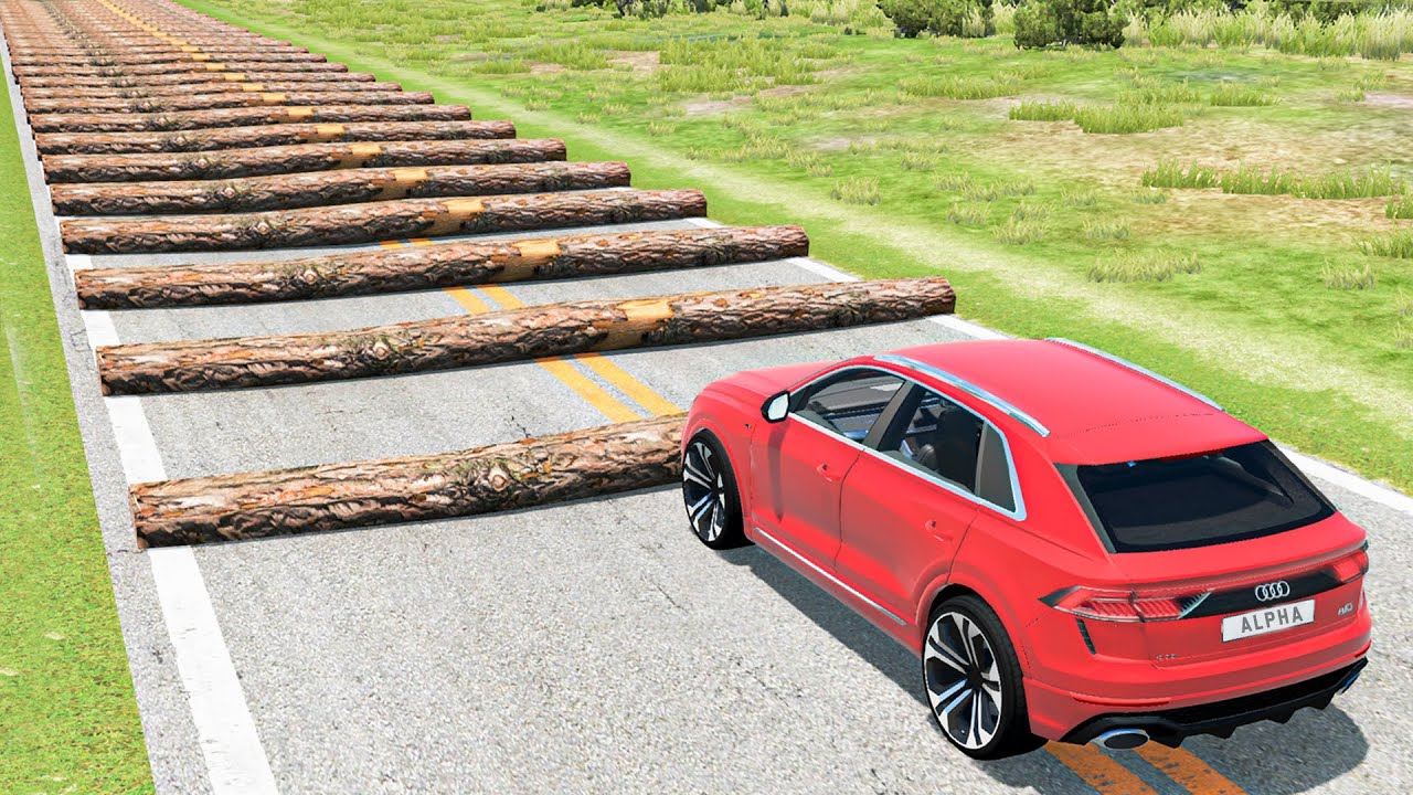 Cars vs 100 Fallen Trees – BeamNG.Drive - YouTube
