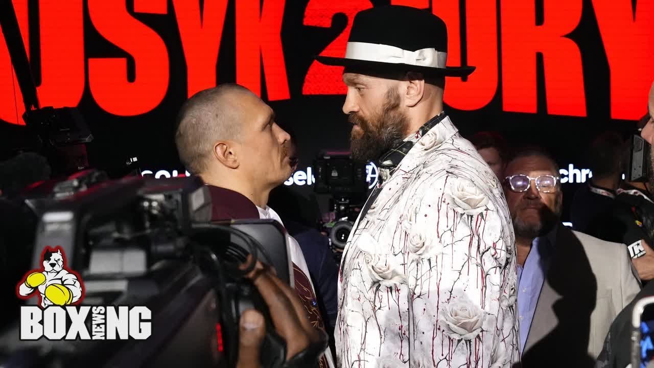 Oleksandr Usyk & Tyson Fury's Intense Face-Off - Boxing News - YouTube