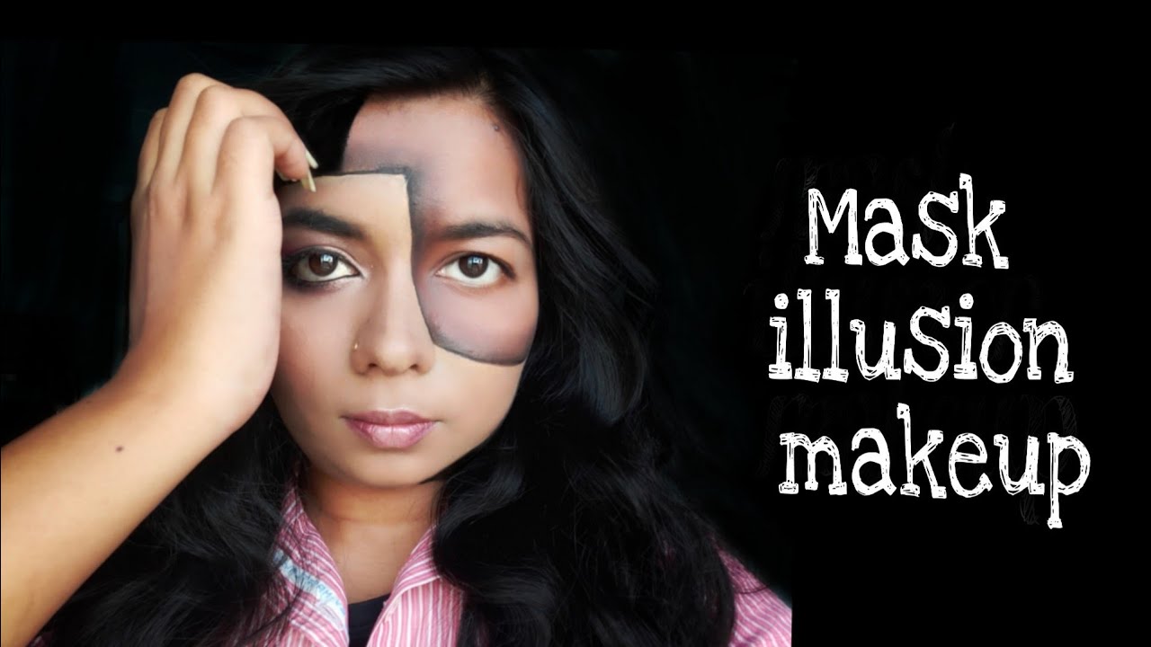 How to do mask illusion makeup. Tutorial on mask makeup. - YouTube