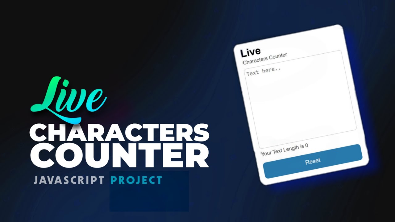 Live Characters Counter Javascript Project Html Css And Javascript 2246