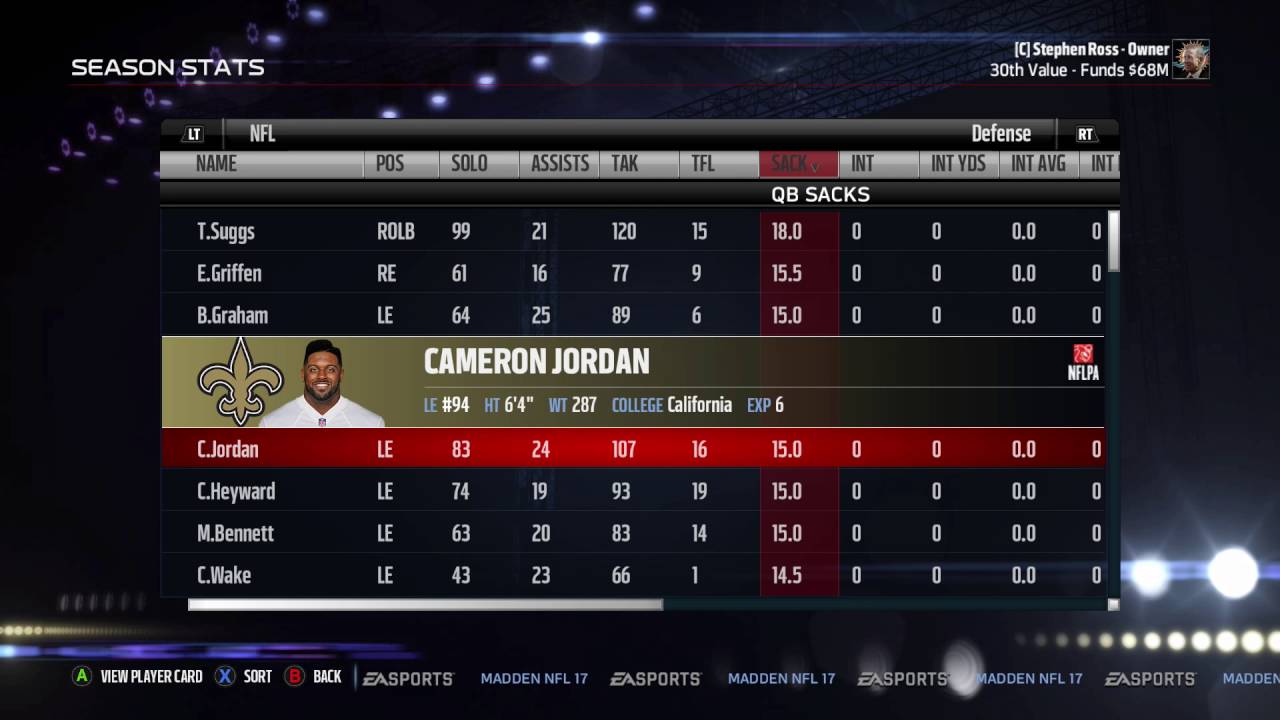 FIRST LOOK: Madden NFL 17 Season Simulation Stats - YouTube