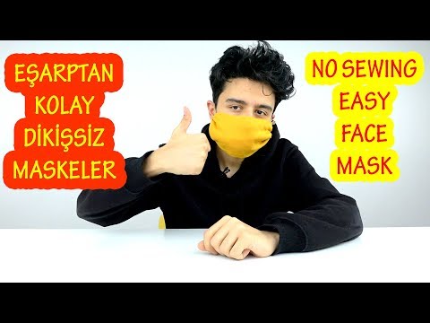 BİR EŞARPTAN 4 KOLAY MASKE! DİKİŞSİZ, SAĞLIKLI (Dikişsiz Kolay Maske Yapımı) DIY Easy Face Mask