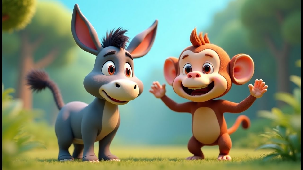 "Donkey and Monkey - Fun Kids Rhyme & Phonics Song | Learn Sounds with ...