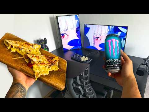 Rotina de Um Gamer que Trabalha De Casa Sozinho (5 horas de Sono 😪)