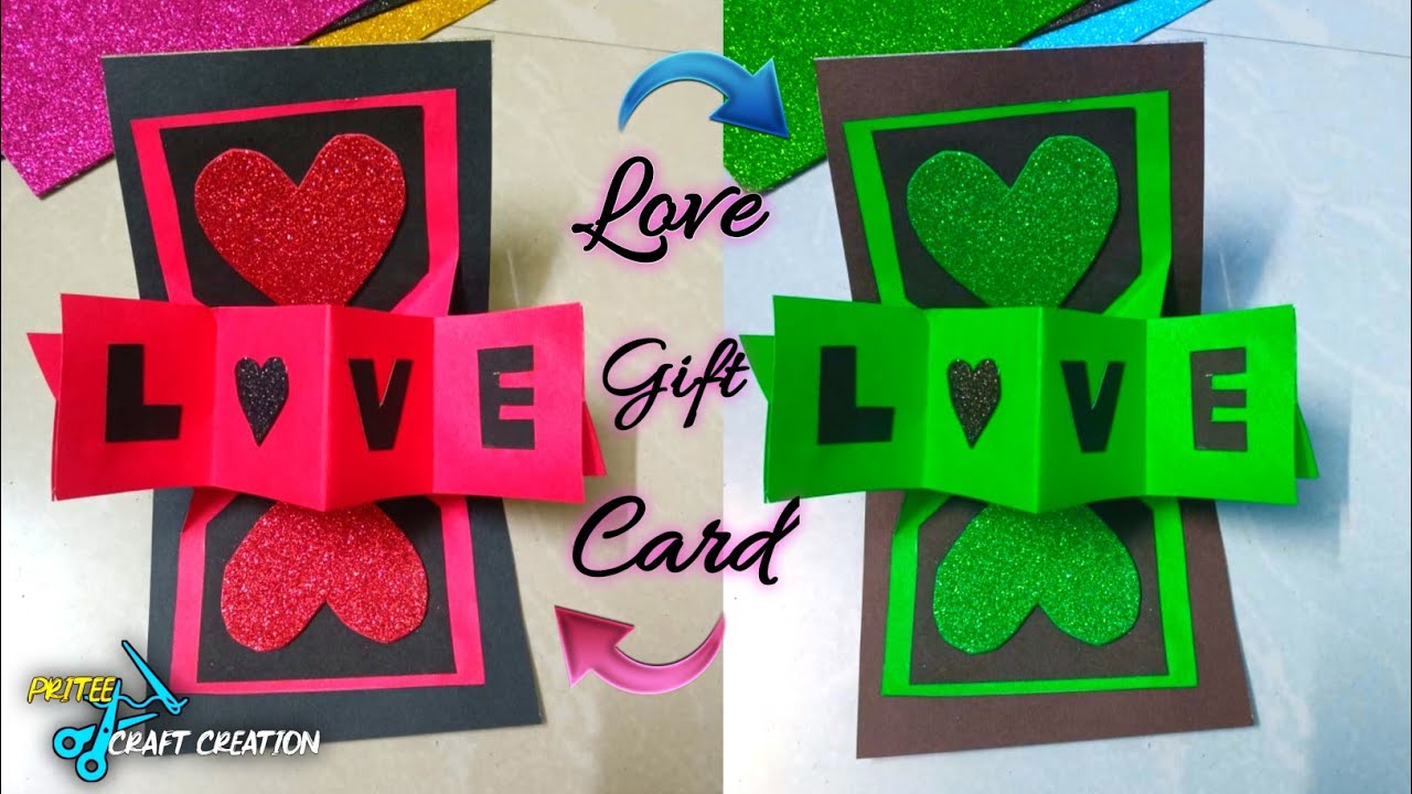 Dry Paper Love Gift Card Ideas|Twist & Pop Up Card|By Pritee Craft ...
