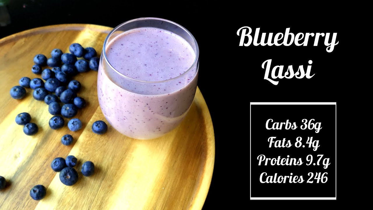 Blueberry Lassi | No Sugar | 246 Calories | Antioxidant Probiotic Drink ...