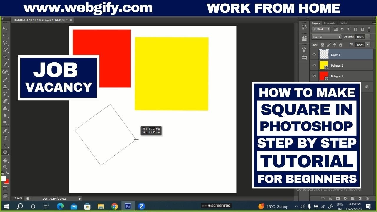 how to make square photoshop step by step tutorial for beginners # ...