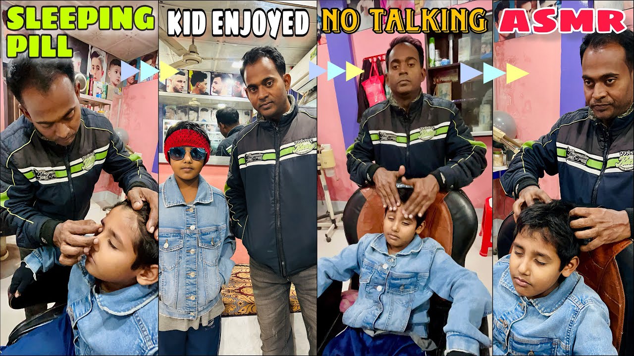 Exquisite ASMR Head Massage for Little Ones 💈 A Magical Barber ...