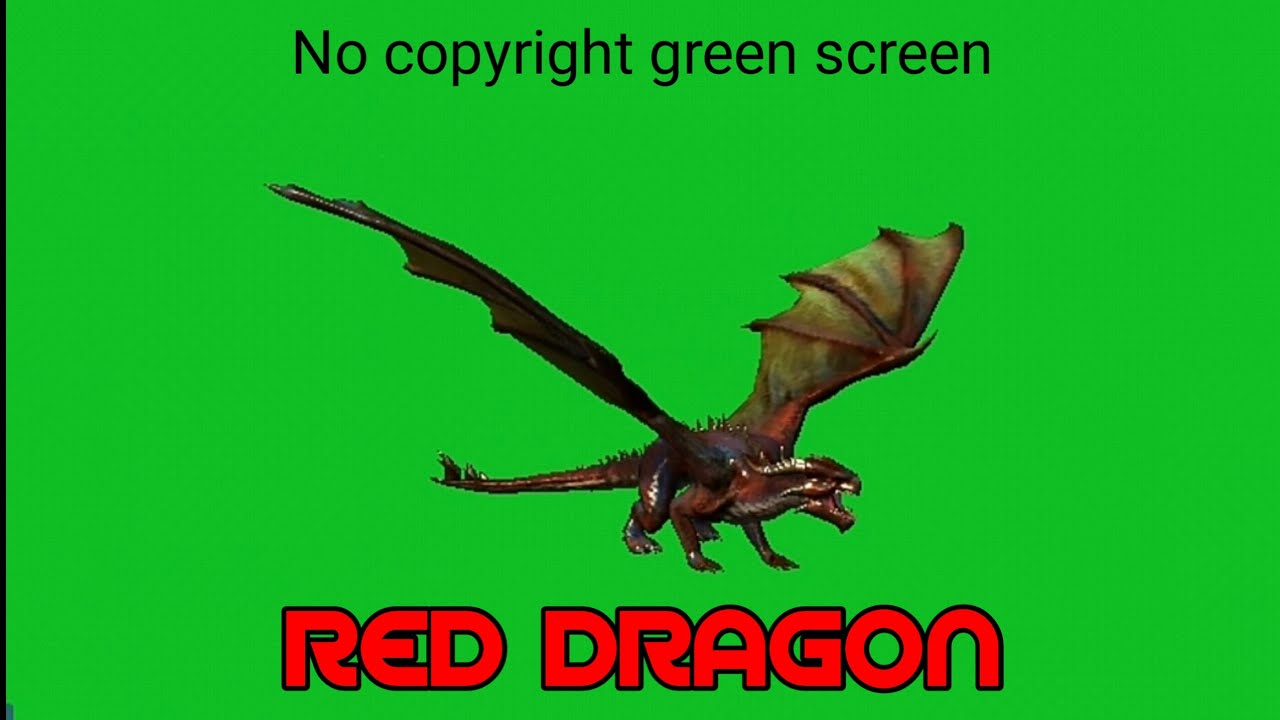 Green screen animation l red dragon green screen - YouTube