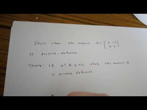 Positive definite matrix-example. - YouTube