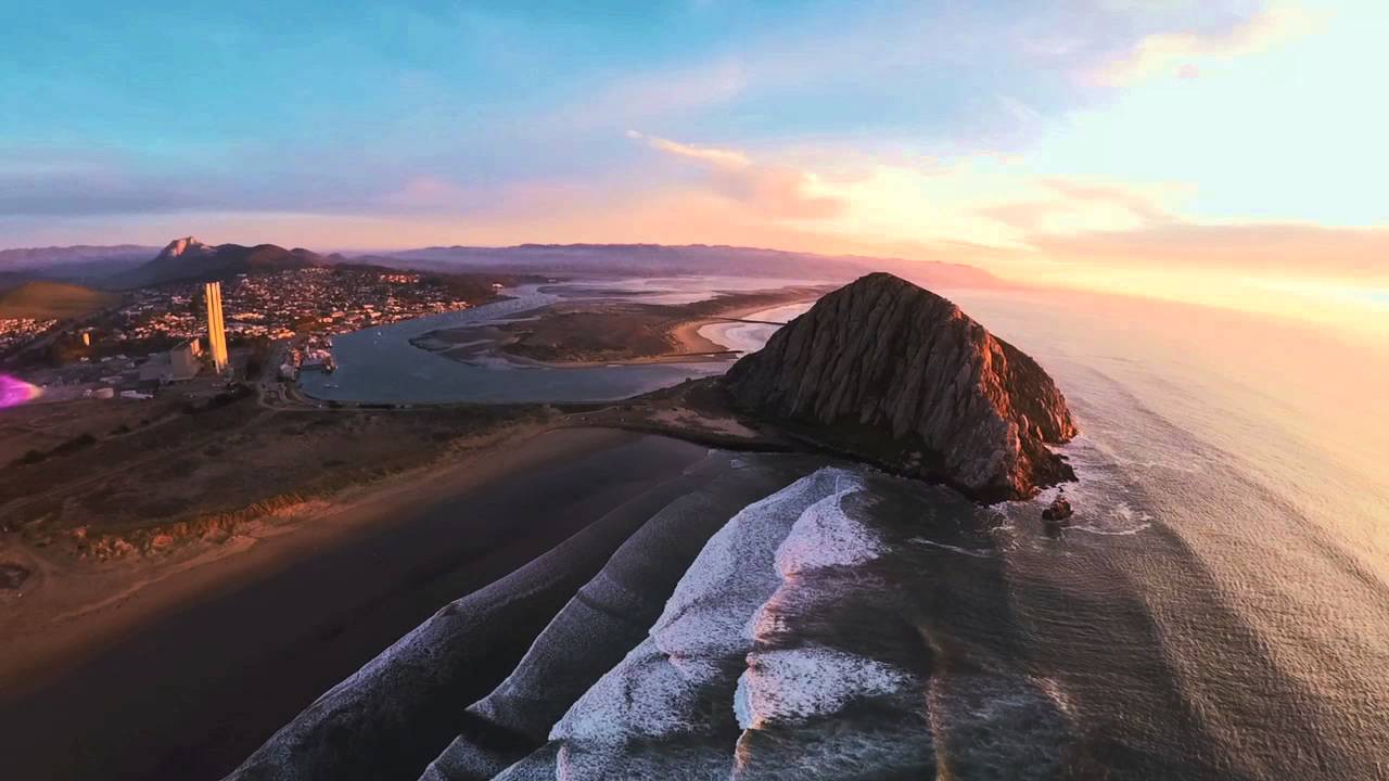 Morro Rock Drone Footage with Color Correction - Morro Bay California ...