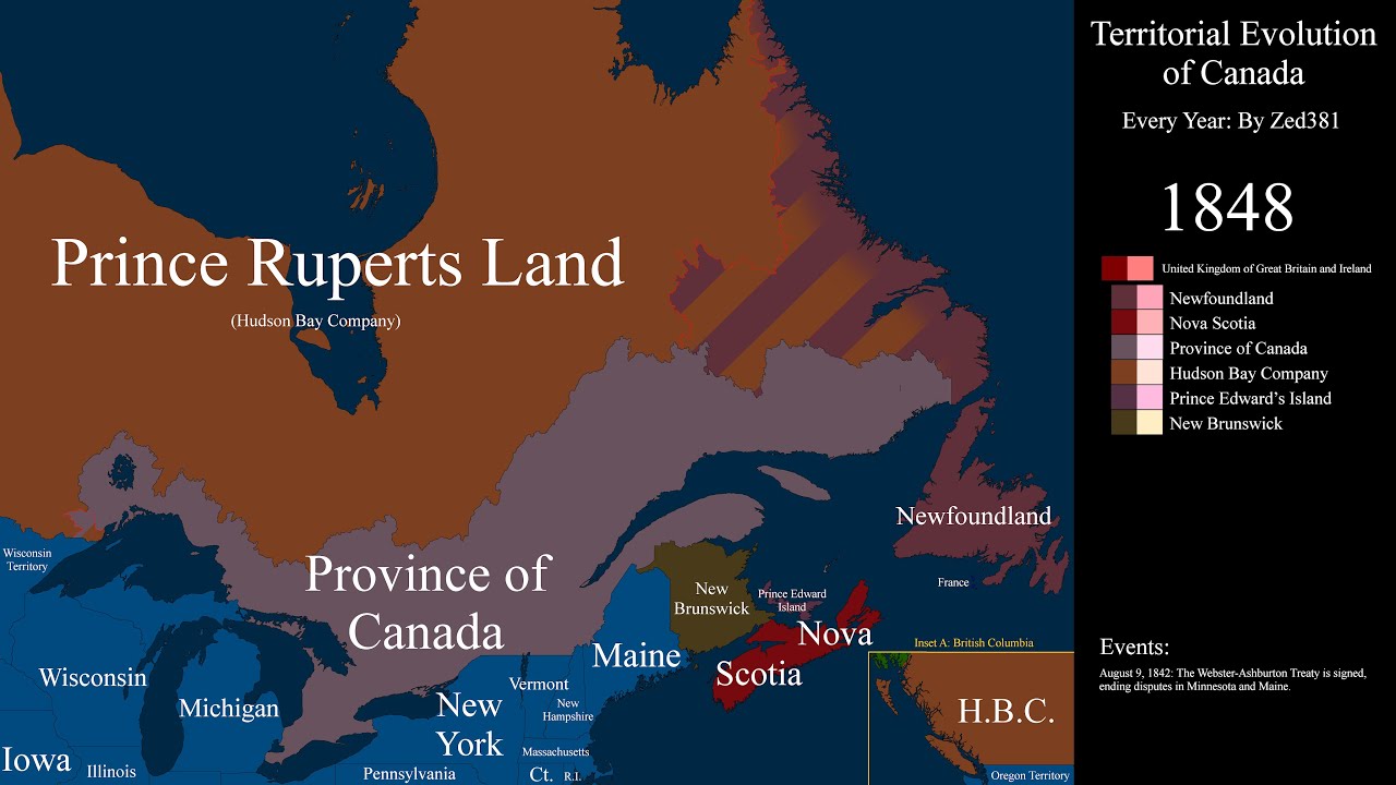 Territorial Evolution of Canada: Every Year - YouTube