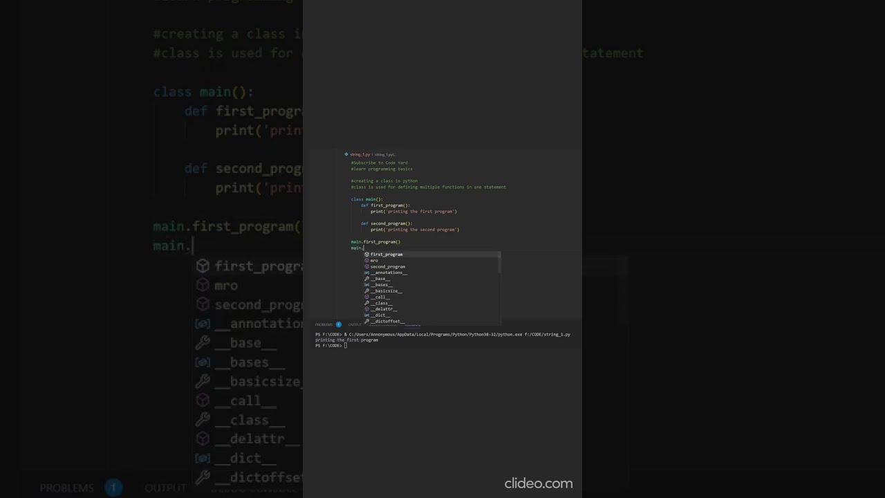 Class In Python shorts YouTube Class In Python shorts YouTube