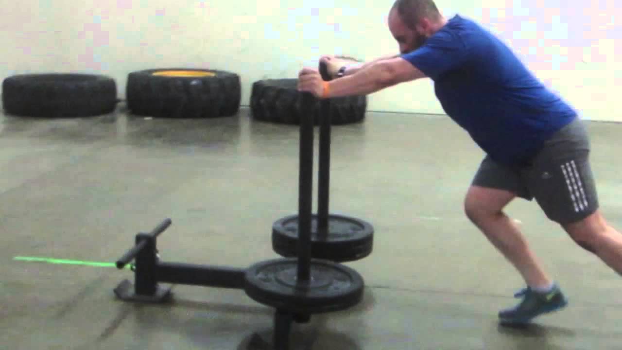 Sled sprint run - YouTube