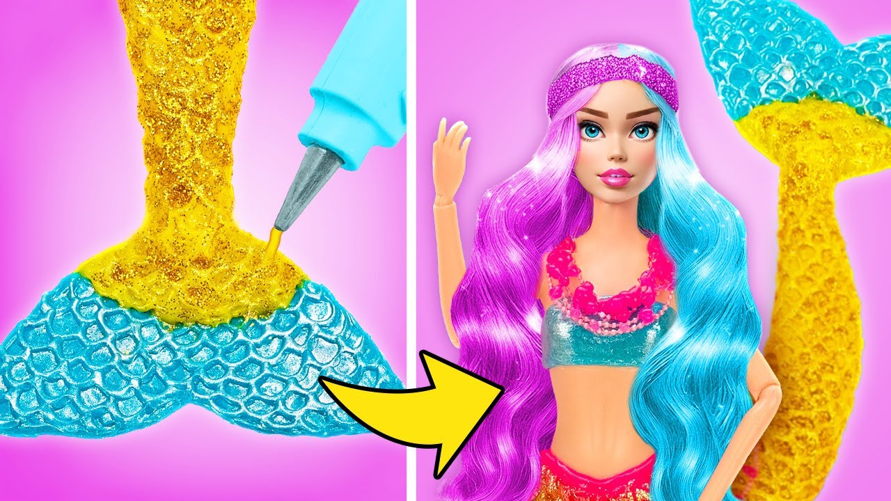 Barbie Turns into a Mermaid! Easy Doll Transformation Ideas - YouTube