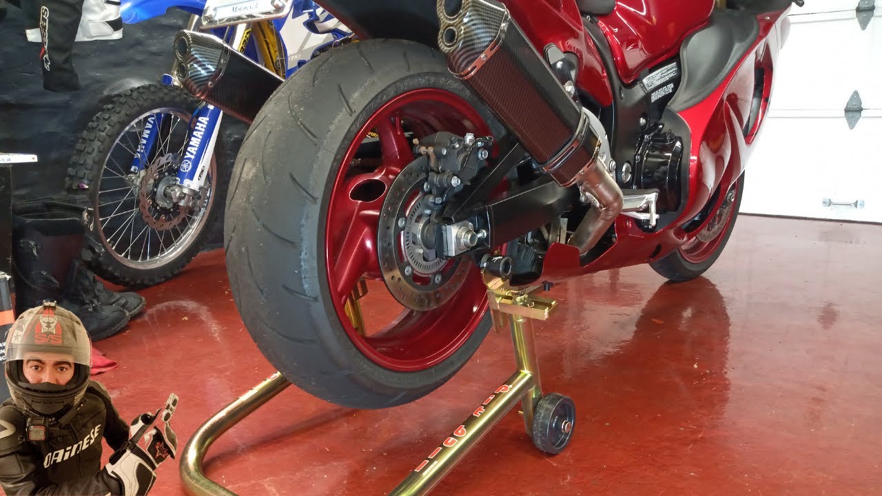 How To Lift Motorcycle On Rear Stand. - YouTube