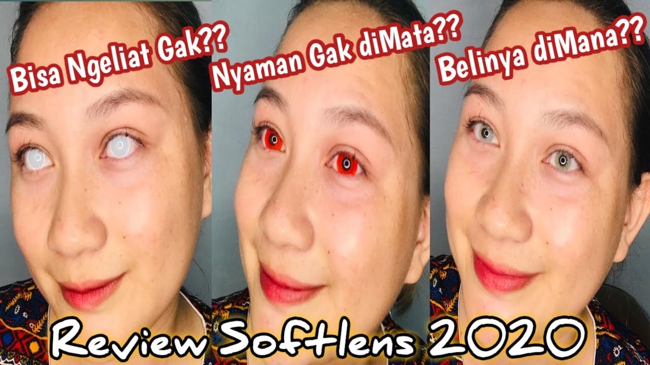 Review Softlens Putih Merah Gray|| Shopee Haul - YouTube