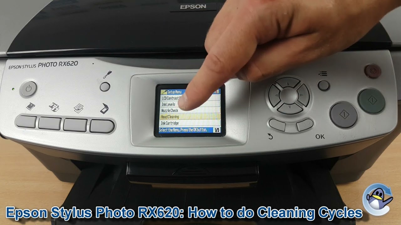 Epson Stylus Photo RX620: How to do Printhead Cleaning Cycles - YouTube