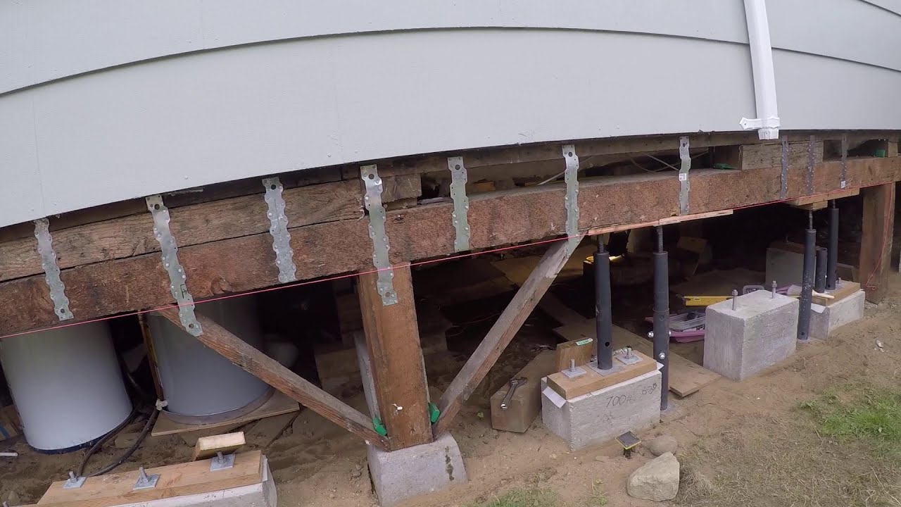 Post and block foundation rebuild, and some new house stuff - YouTube