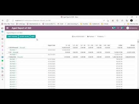 Odoo - Aged Receivable 360 Report - YouTube