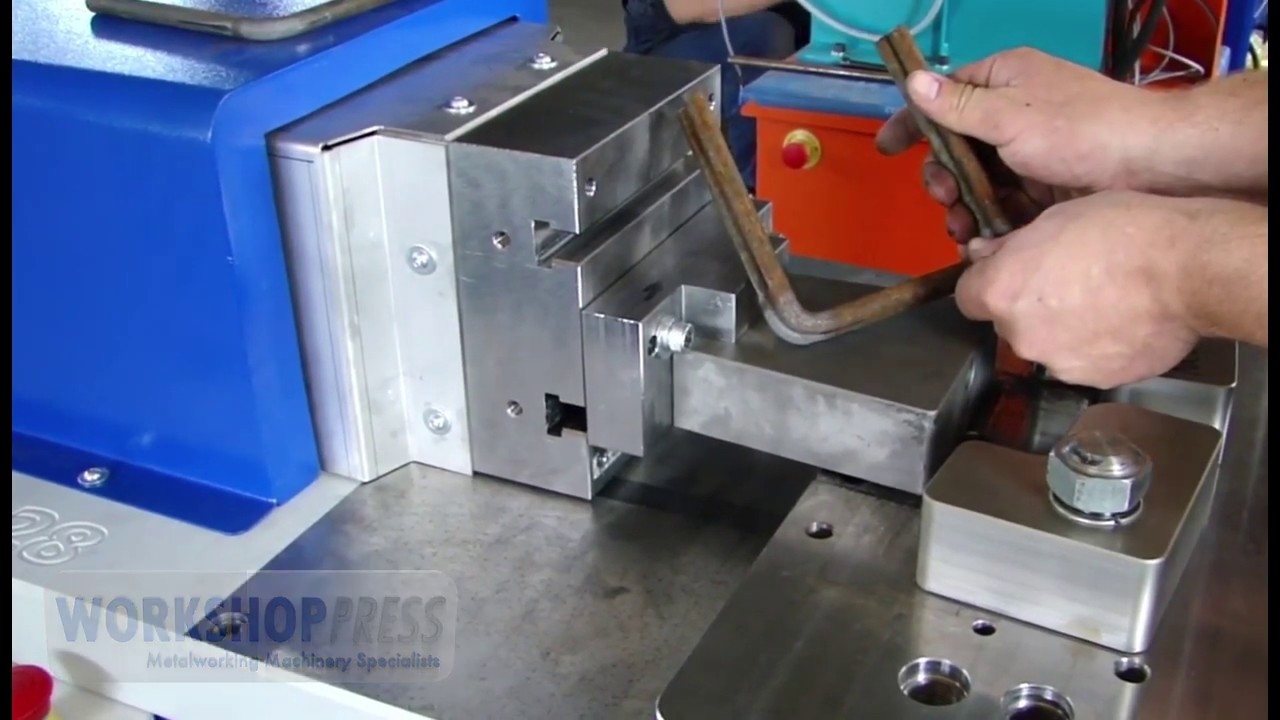 Horizontal Press Brake from RHTC Bending 15 mm Mild Steel Rod into a ...