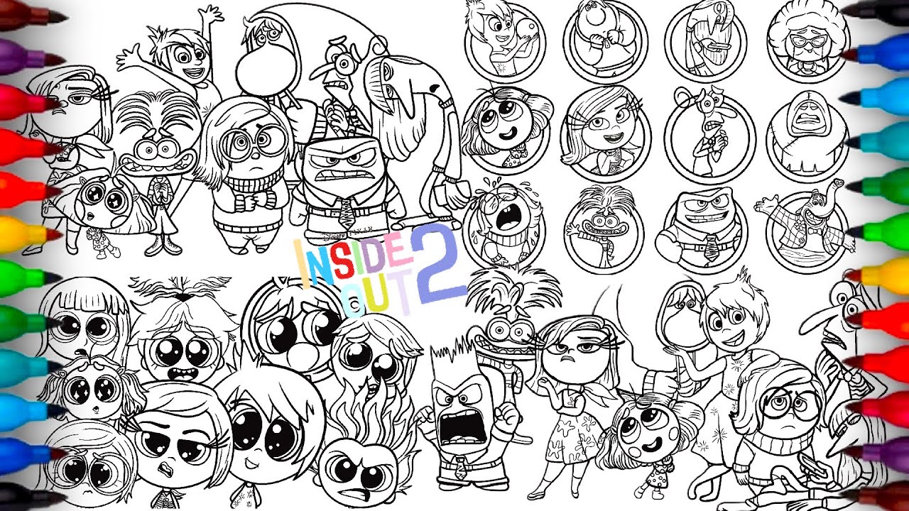 Inside Out 2 Coloring Pages Mix / Coloring All Emotions from Inside Out ...