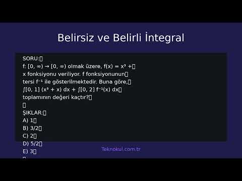 12. Sınıf Matematik | Belirsiz ve Belirli İntegral