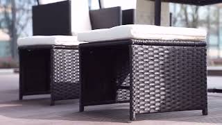 Set Salotto da Giardino in Rattan Sintetico