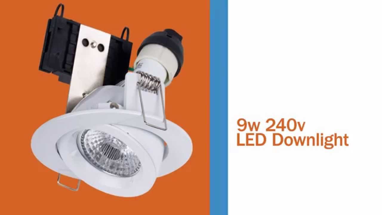 Adjustable 9w COB 240v LED Downlight - White - YouTube