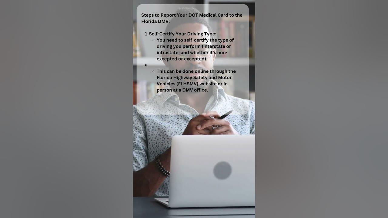 Do I need to report my DOT medical card to Florida DMV - YouTube