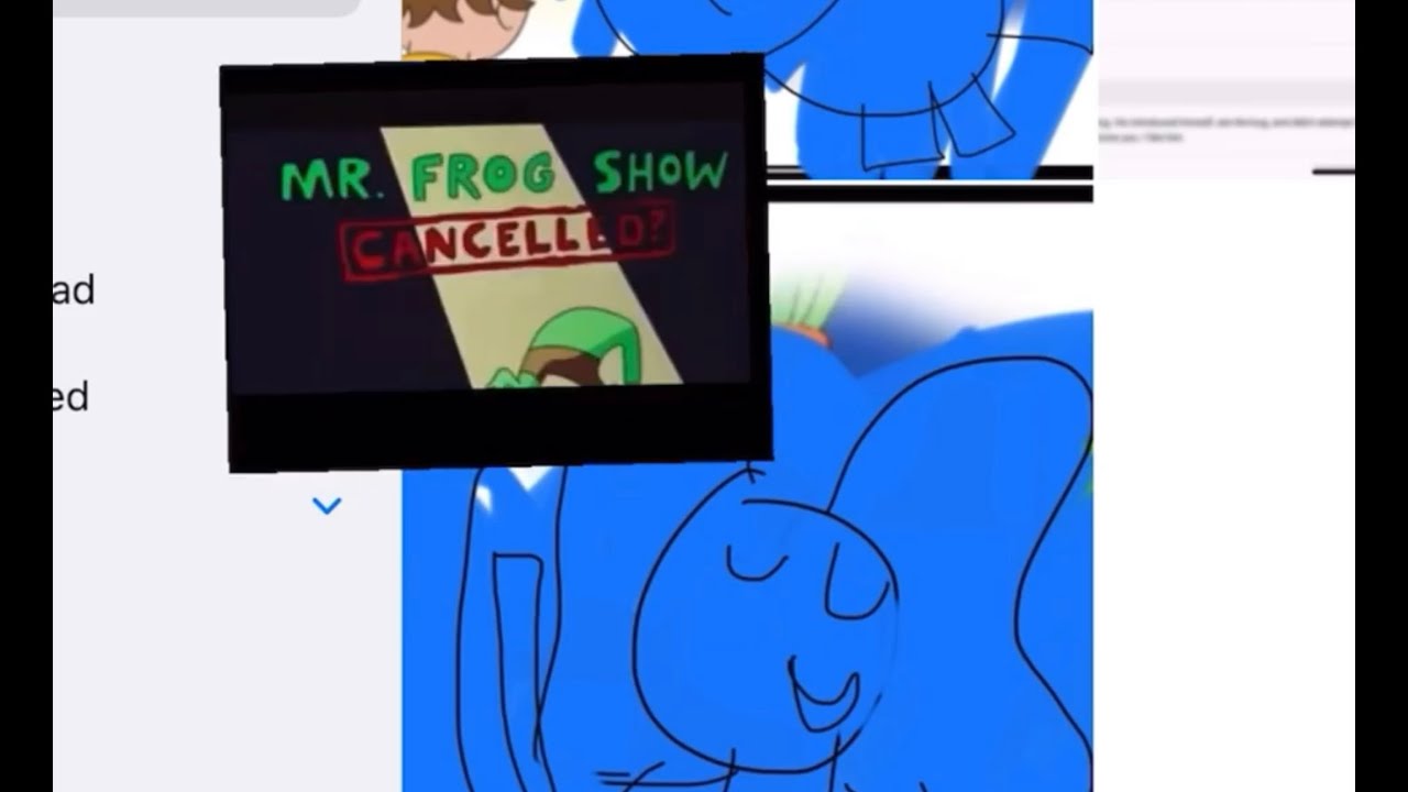 Caillou elephant does show and tell with a television with the mr frog ...